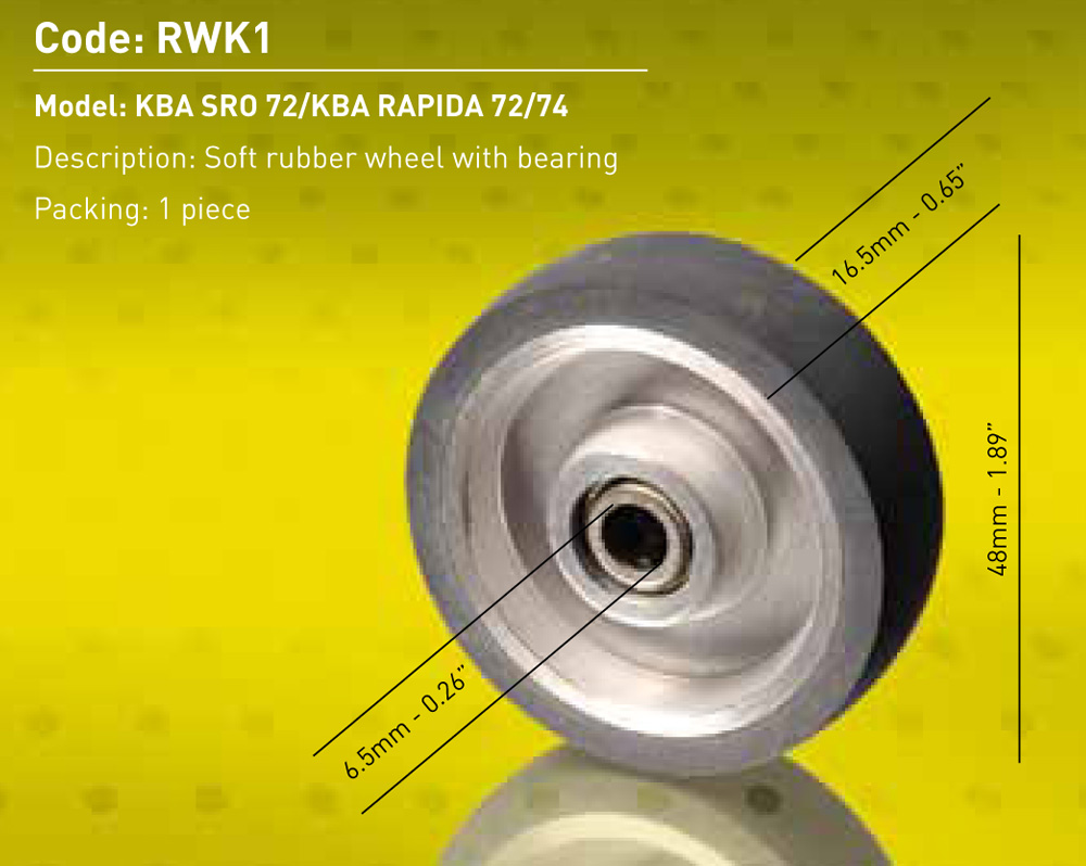 KBA rubber wheels
