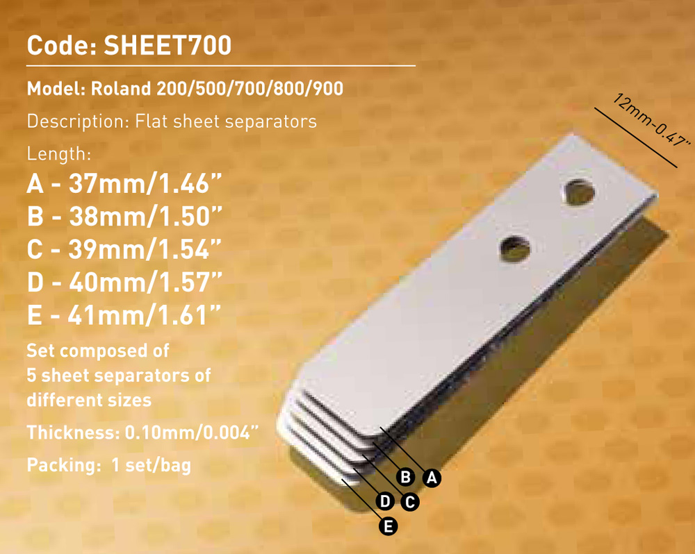 Rolland Sheet Separators | Rolland Printer Parts and Equipment